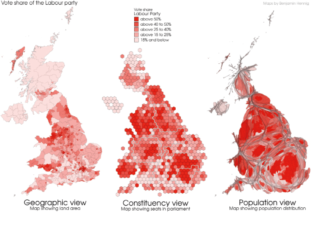 Cartographic perspectives of 2019 General Election - UK Election Analysis